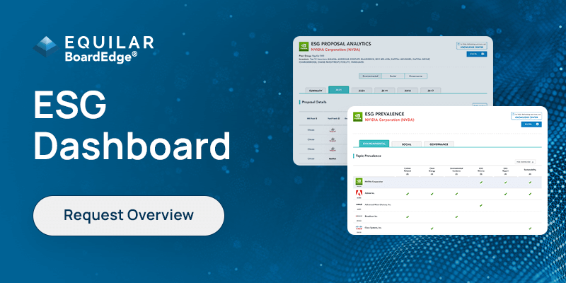Equilar | The ESG Dashboard Overview Request
